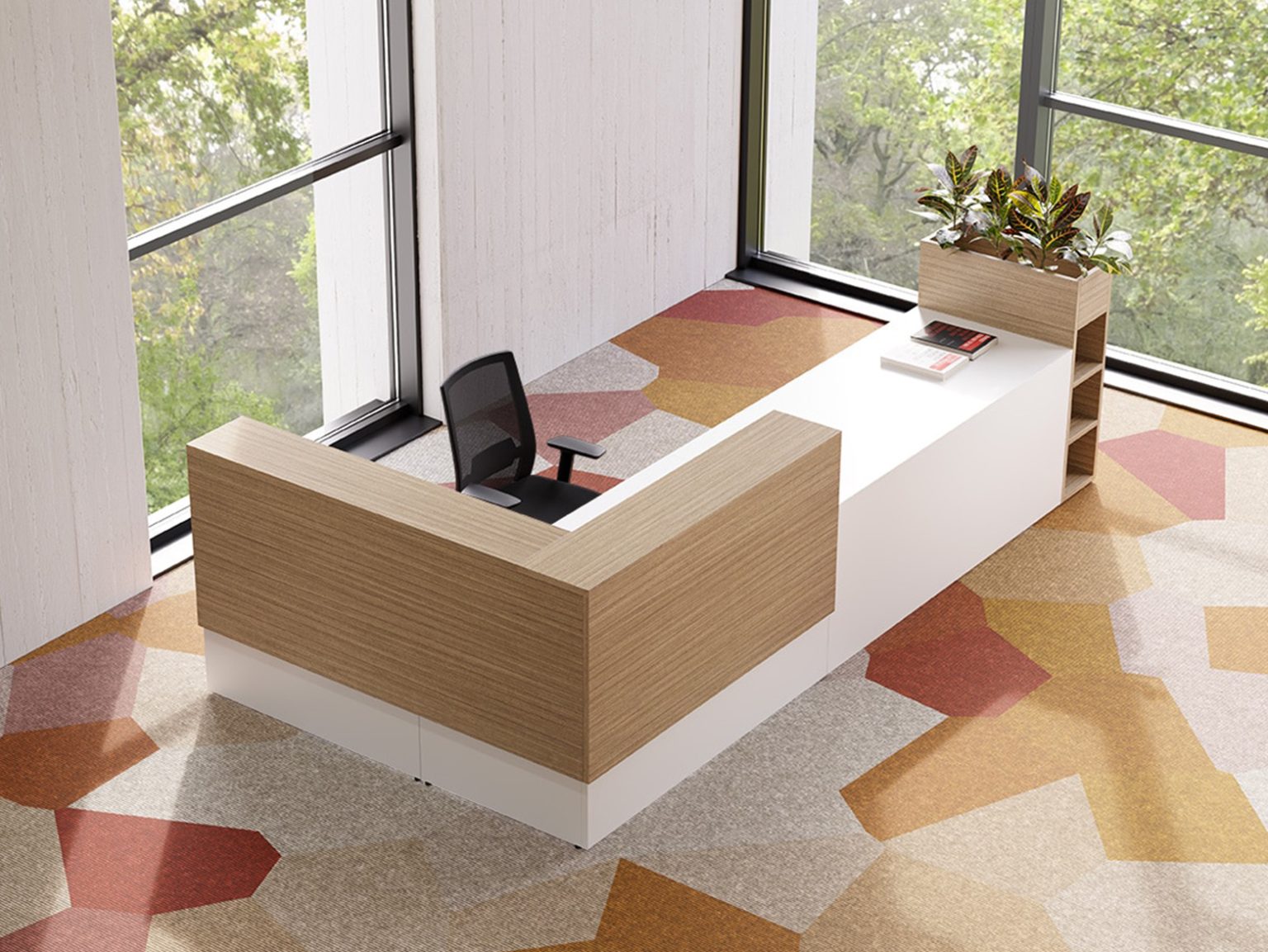 Reception Desk with planter Holder - Turf Office