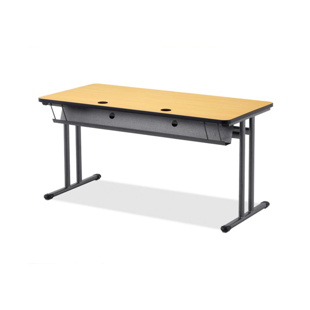 Single Leg Rectangular Table - Turf Office