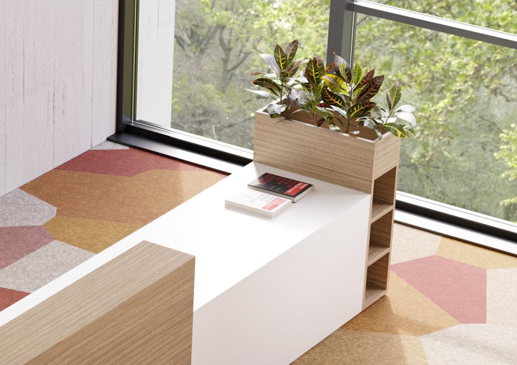 Reception Desk with planter Holder - Turf Office